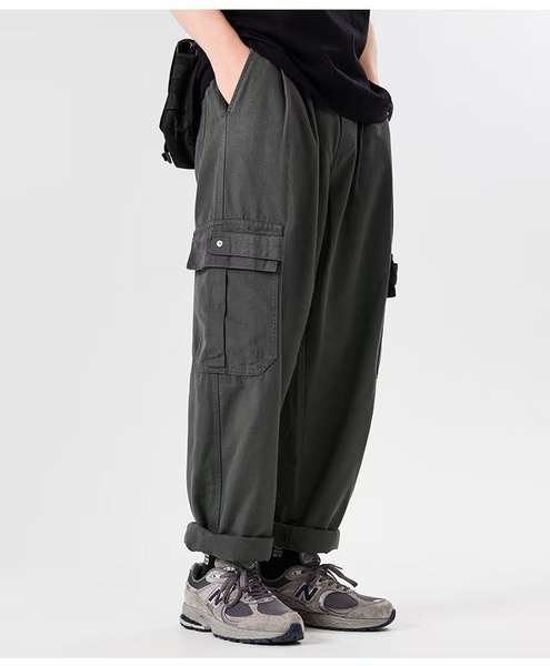 Брюки Мужской CHAOPAI бананы серый Хлопок, размер 52 Шнурок оверсайз На любой сезон, рост 176 ...