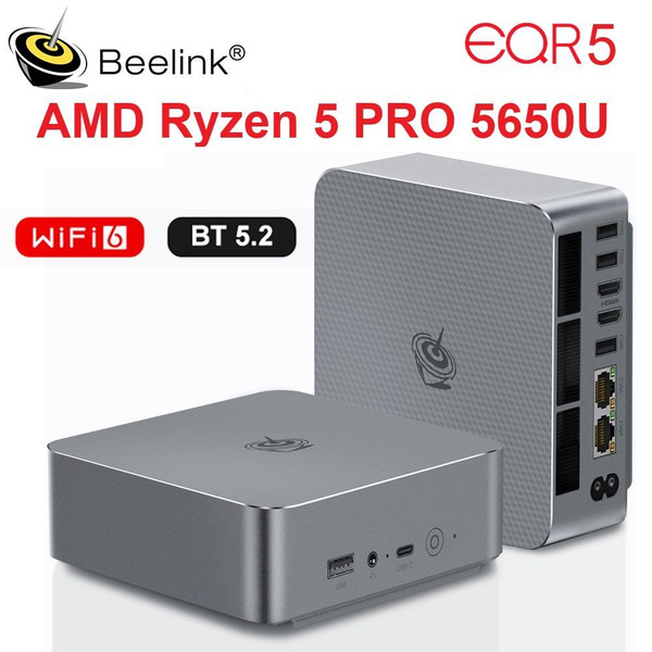 Beelink Мини-ПК EQR5 (AMD Ryzen 5 PRO 5650U, RAM 16 ГБ, SSD 500 ГБ, AMD ...