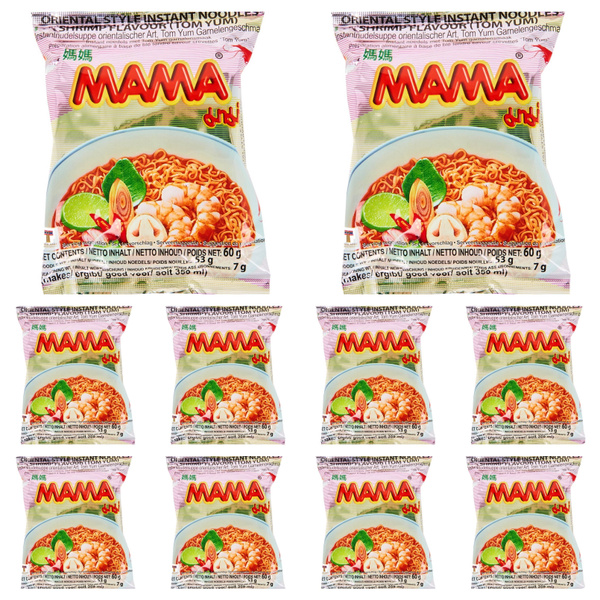 Лапша Мама ,Тайская со вкусом креветки , 60 гр, 10 упаковок купить на ...