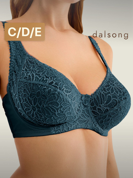 Бюстгальтер Женский DALSONG мягкая чашка на каркасе, на косточках, размер 80D зеленый Полиамид ...