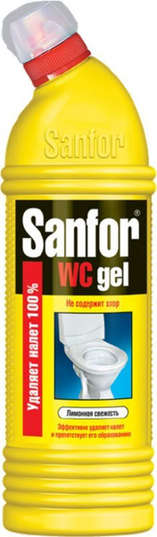Средство Sanfor WC gel чистящее для унитаза лимонная свежесть 750г купить на OZON по низкой цене ...