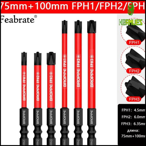 Набор магнитных бит для электриков, шестигранный вал, 75 мм,100 мм FPH1 ...