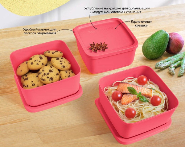 Контейнер "Кубикс" розовый 3 шт.(650 мл) Tupperware. купить на OZON по низкой цене (1814576642)