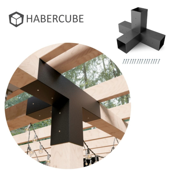 Крепеж коннектор для беседки перголы из бруса 100х100 HABERCUBE QUATRO ...