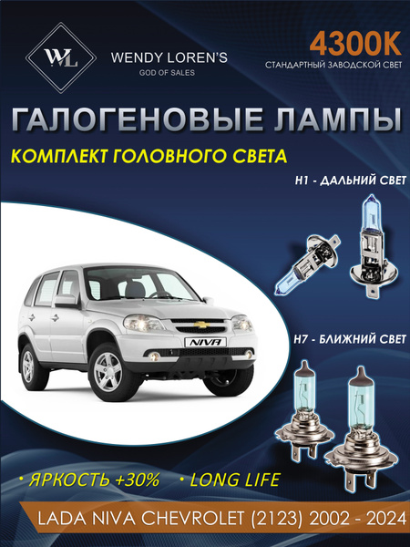 Комплект ламп H1 и H7 для Lada NIVA Комплект ламп H1 и H7 для Chevrolet ...