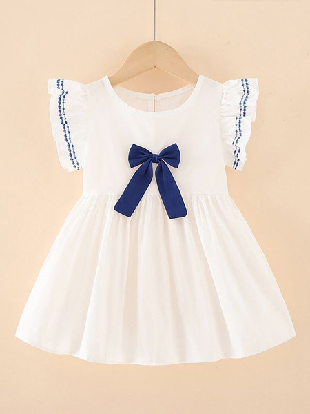 Платье для малышей Девочки приглушенно белый размер 95 Пэчворк Хлопок рост 86 94 Короткий