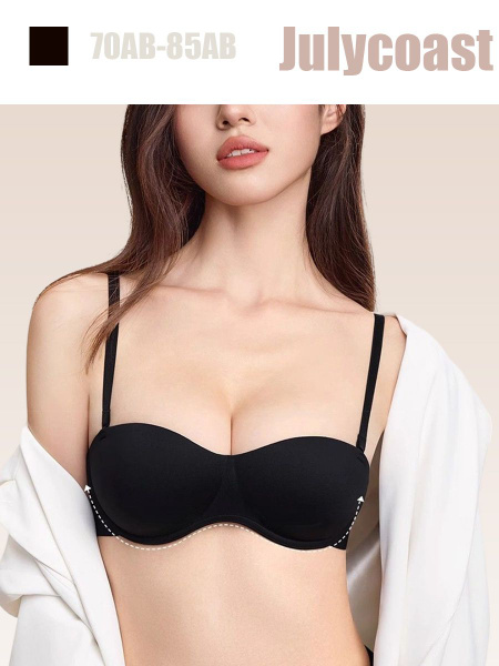Бюстгальтер Женский July coast бесшовный, бралетт, размер 70A, 70B черный Нейлон, Спандекс ...