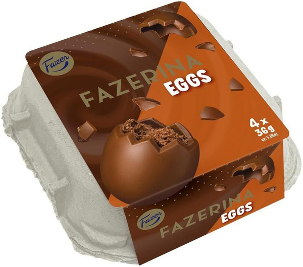 Шоколадные пасхальные яйца Fazer fazerina eggs из молочного шоколада с ...