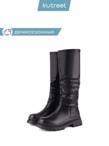 Сапоги Женский Instreet, размер 36 черный Демисезон 5 Толстый каблук Россия Молния купить c ...
