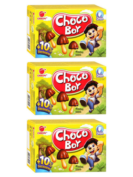Choco Boy Печенье бисквитное Orion, 100 г, 3 уп купить на OZON по ...