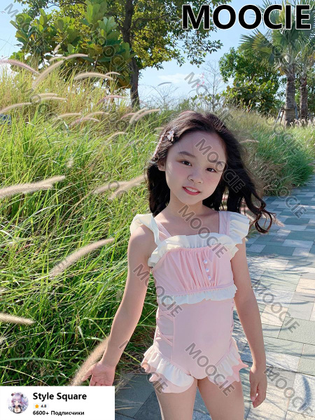 Купальник слитный Девочки MOOCIE розовый, размер 34 Без застежки Лавсан купить c доставкой на ...