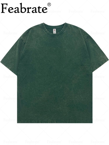 Футболка Женский Feabrate зеленая оливка Короткий, размер 42 Хлопок Однотонный облегающий ...