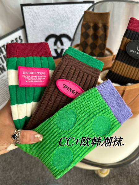 Чулки Женский Miu Miu размер универсальный зеленая оливка Хлопок Капрон Домашний На любой