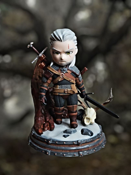 Геральт из Ривии (Geralt z Rivii) Фигурка "chibi" из видеоигры "The ...