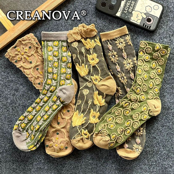 Комплект носков Женский, Мужской CREANOVA, размер F Хлопок На любой сезон ярко-салатовый, еловый ...