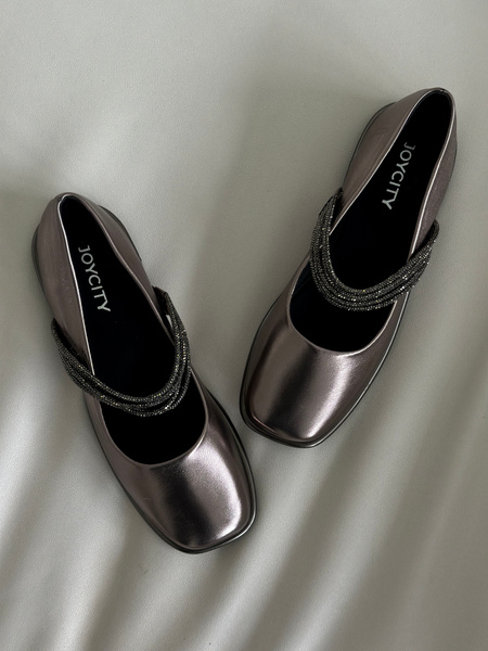 Балетки Женский JOYCITY Искусственная кожа, размер 38 6 Россия лодочки Блестки, Стразы ...