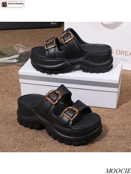 Тапочки Женский MOOCIE, размер 36, 37 ежевичный Светоотражающие элементы, Стразы Толстая подошва ...