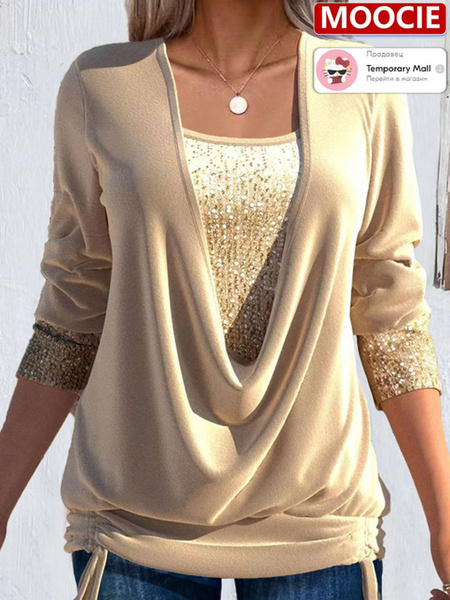 Жакет Женский MOOCIE бежевый нейтральный Политекс, размер 58 Пайетки прямой Средний Без застежки ...