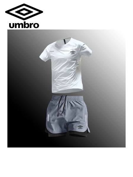 Костюм спортивный Мужской UMBRO Спортивный с шортами бело-серый, размер 48, 50 Amicor TM Другое ...