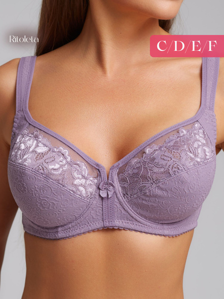 Бюстгальтер Женский Ritoleta мягкая чашка на каркасе, на косточках, размер 85F фиолетовый ...