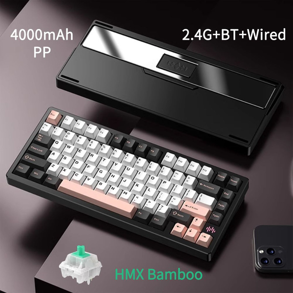 PMO Игровая клавиатура беспроводная WAVE 75 HMX Bamboo Switch, Английская раскладка, черный ...