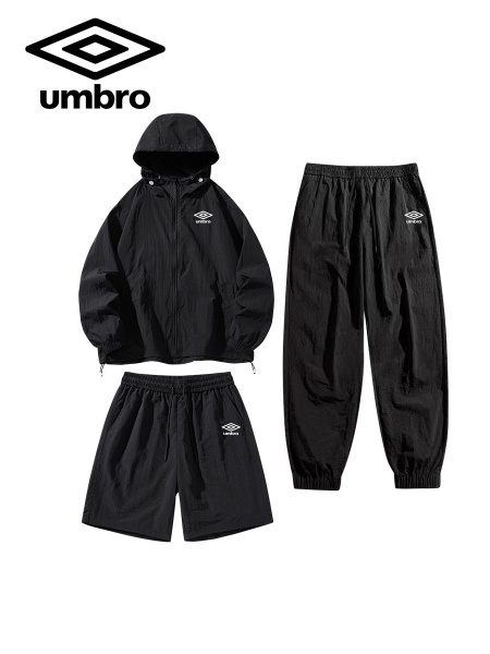 Костюм спортивный Мужской, Женский UMBRO Повседневный тройка черный, размер 44, 46 Бифлекс ...