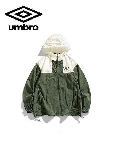 Ветровка Мужской, Женский UMBRO Карманы зеленый меланж V-образный Политекс, размер 42, 44 ...