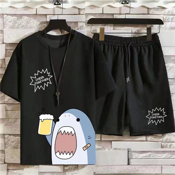 Комплект одежды Мужской CHAOPAI Пляжный черный, размер 52 Полиэфирное волокно Буквы и цифры ...