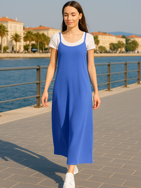 Сарафан Женский XARIZMAS MIND'N'SOUL фиолетовый с открытыми плечами Повседневный Без рукавов ...