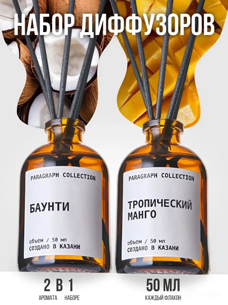 Ароматический диффузор Paragraph Collection, Жидкий, Манго, Кокос, 50 мл купить c доставкой на ...