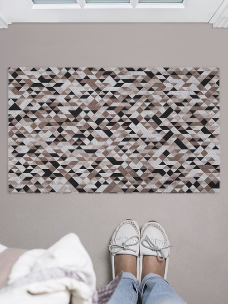 Коврик придверный JoyArty абстракция, сюрреализм, цветной, разноцветный, иллюзия, паттерн ...