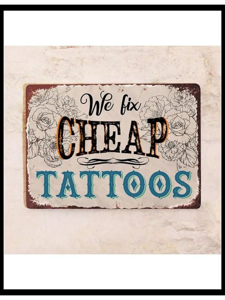 Жестяная табличка We fix tattoos, металл, 20х30 см купить на OZON по ...