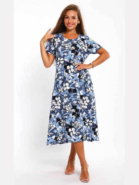 Платье Женский Н-Коллекция синий, голубой Повседневный Короткий ...