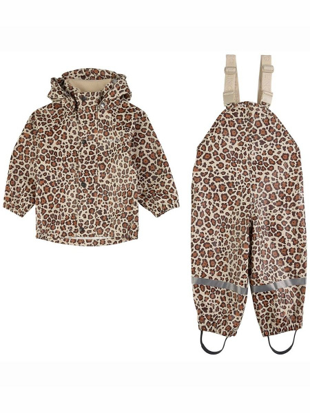 Дождевик Мальчики, Девочки KULING Погоны коричневый Waterproof, Softshell, размер 122 Длинный ...