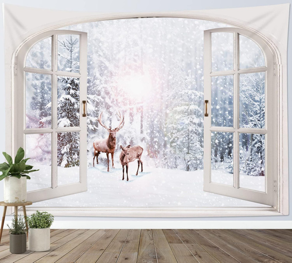 Гобелен гобелен Weeneo Snow Forest с милым оленём купить c доставкой на ...