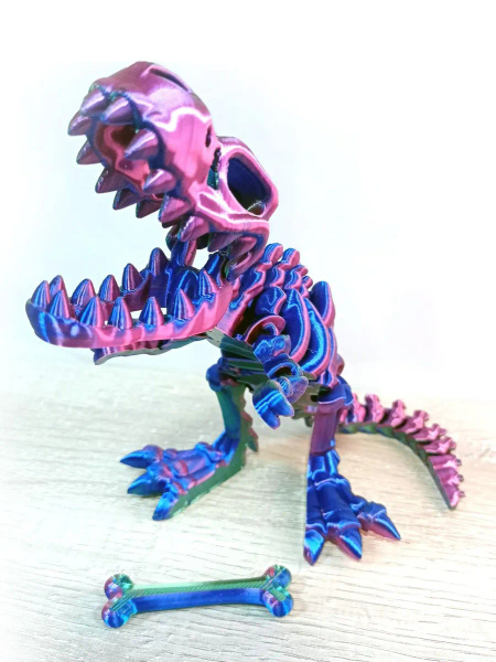 Динозавр-скелет Ти-Рекс (T-rex Dino) с косточкой, гибкая фигурка, 3D ...