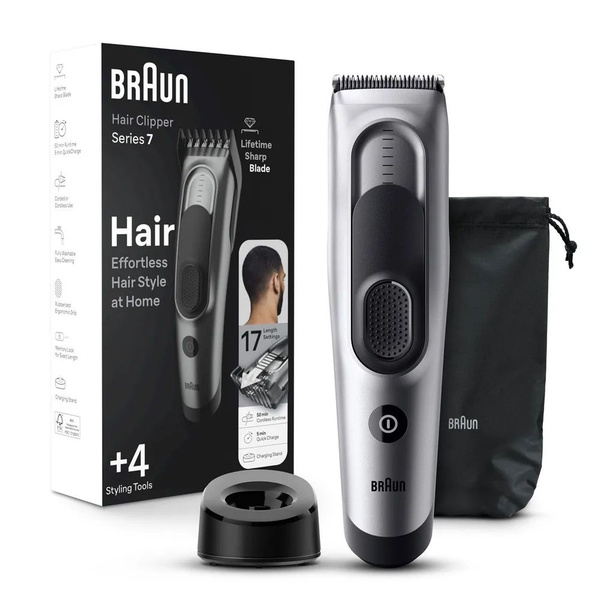 Braun Машинка для стрижки HC7390, серый купить на OZON по низкой цене (1739783049)