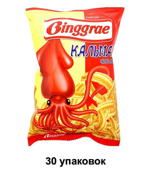 Binggrae Чипсы Кальмар, 50 г, 30 уп - купить с доставкой по выгодным ...