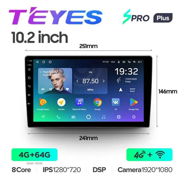 Магнитола Teyes SPRO PLUS 4/64 Gb 10 дюймов купить на OZON по низкой цене (1412836650)