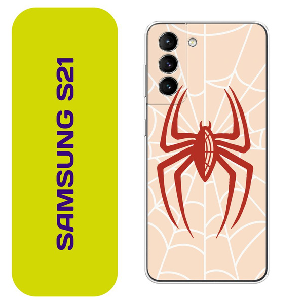 Чехол на Самсунг S21 / Samsung Galaxy S21 с принтом "Паук в паутине - 8 ...