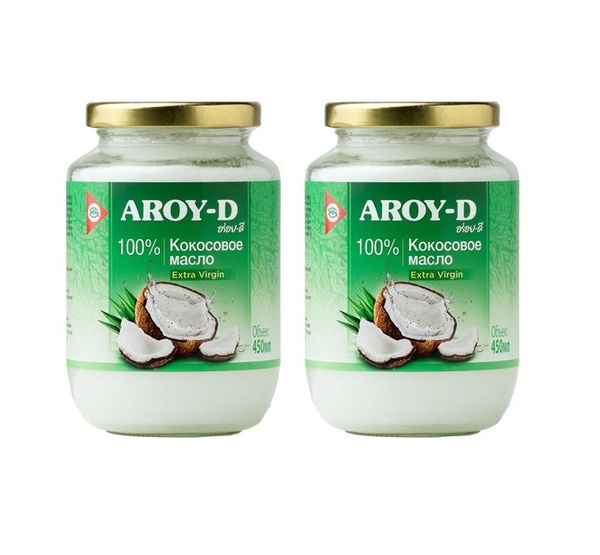 Кокосовое масло Aroy-D Extra virgin, 450мл, 2 шт - купить с доставкой ...