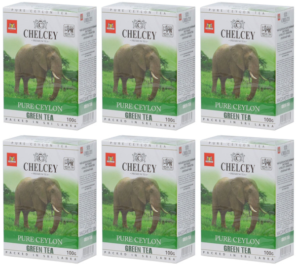 Chelcey Чай зеленый Pure Ceylon, листовой, 100 г, 6 шт - купить с ...