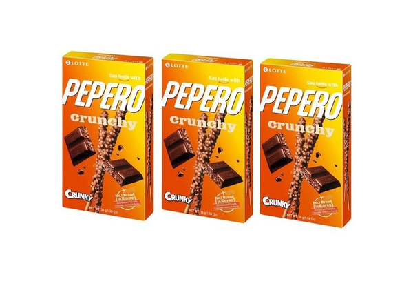 Lotte Pepero Crunchy Соломка шоколадная хрустящая, 3x39гр - купить с ...