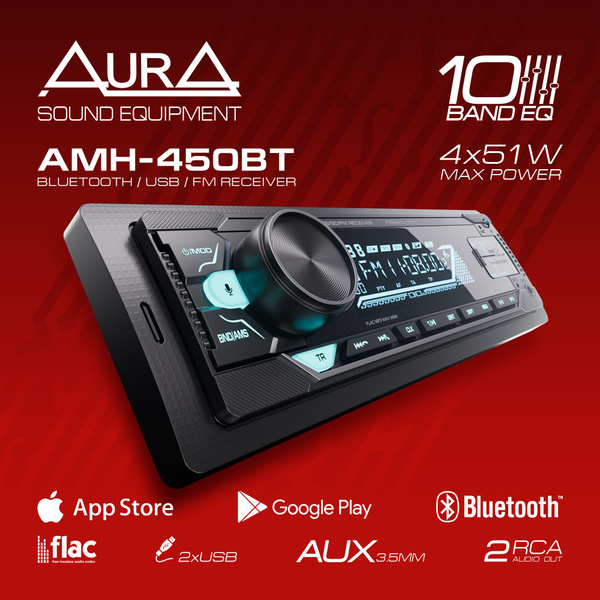 Автомагнитола c BlueTooth AurA AMH-450BT1 DIN - купить в интернет ...