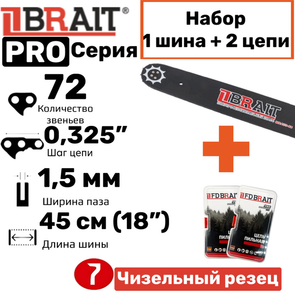 Цепь для пилы BRAIT 72 зв. 3 шт. 1 шт. - купить по низким ценам в интернет-магазине OZON ...