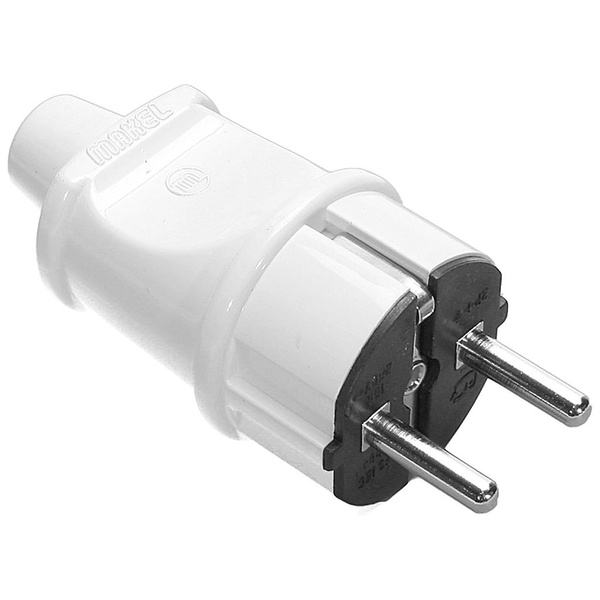 Вилка прямая с/з 16А 250В белая Makel купить на OZON по низкой цене (1443008208)