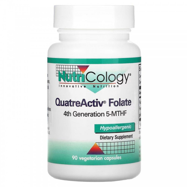 Nutricology, QuatreActiv Folate, B9 фолат, 90 вегетарианских капсул ...