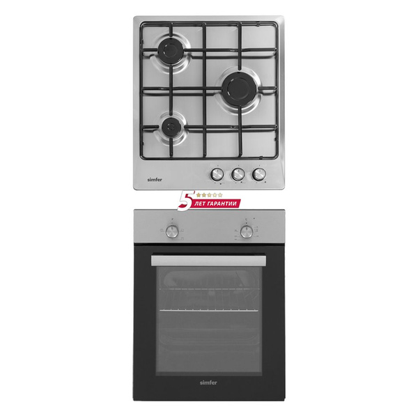Комплект встраиваемой техники Simfer 45см: газовая варочная панель и электрический духовой шкаф ...