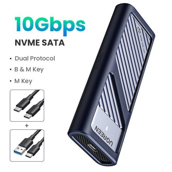 UGREEN M.2 NVMe SATA SSD адаптер корпуса 10 Гбит/с USB 3,2 Gen2 USB C внешний корпус ...