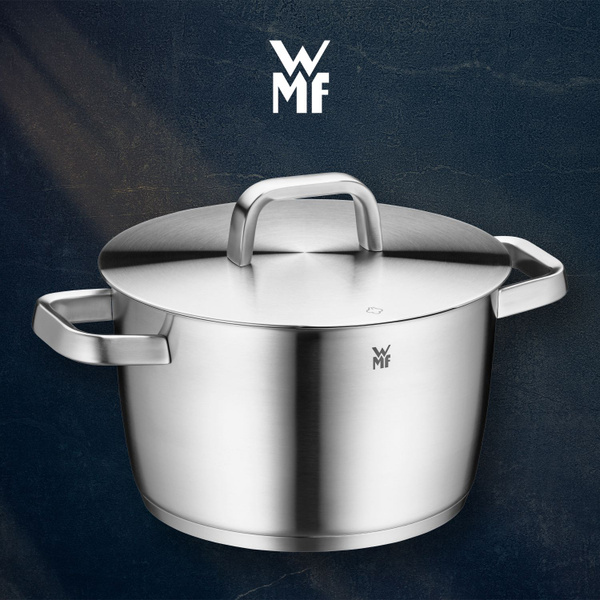 Кастрюля с крышкой WMF Iconic, серебристый, объем 4.7 л, диаметр 22 см, нержавеющая сталь ...